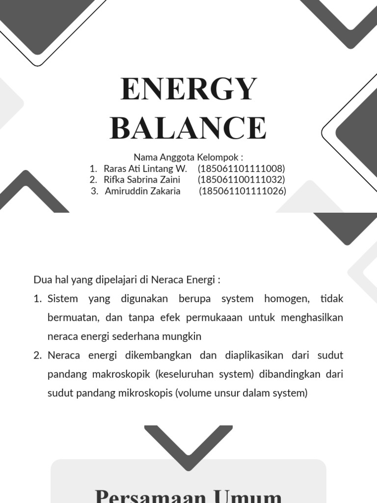 Energy Balance | PDF
