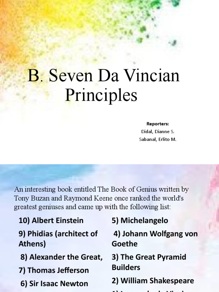 B. Seven Da Vincian Principles: Reporters | PDF | Leonardo Da Vinci ...
