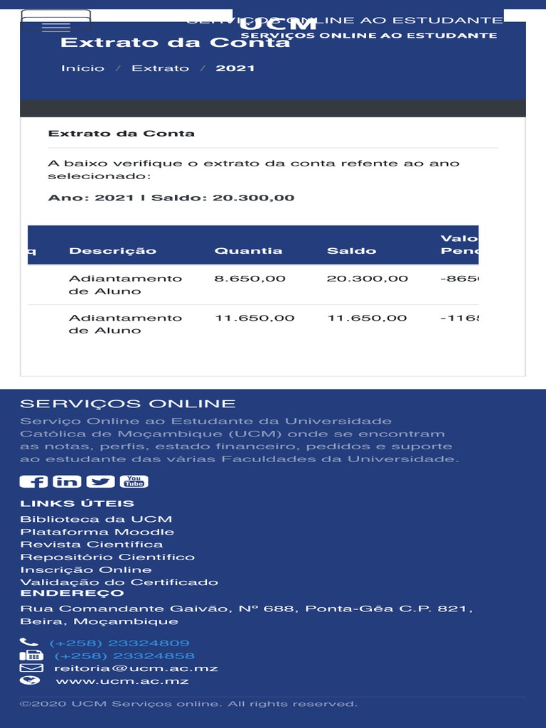 UCM Serviços Online | PDF