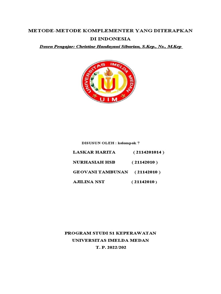T. Terstruktur Terapi Komplementer, Pert 1 | PDF | Pengembangan Diri | Kesehatan Holistik