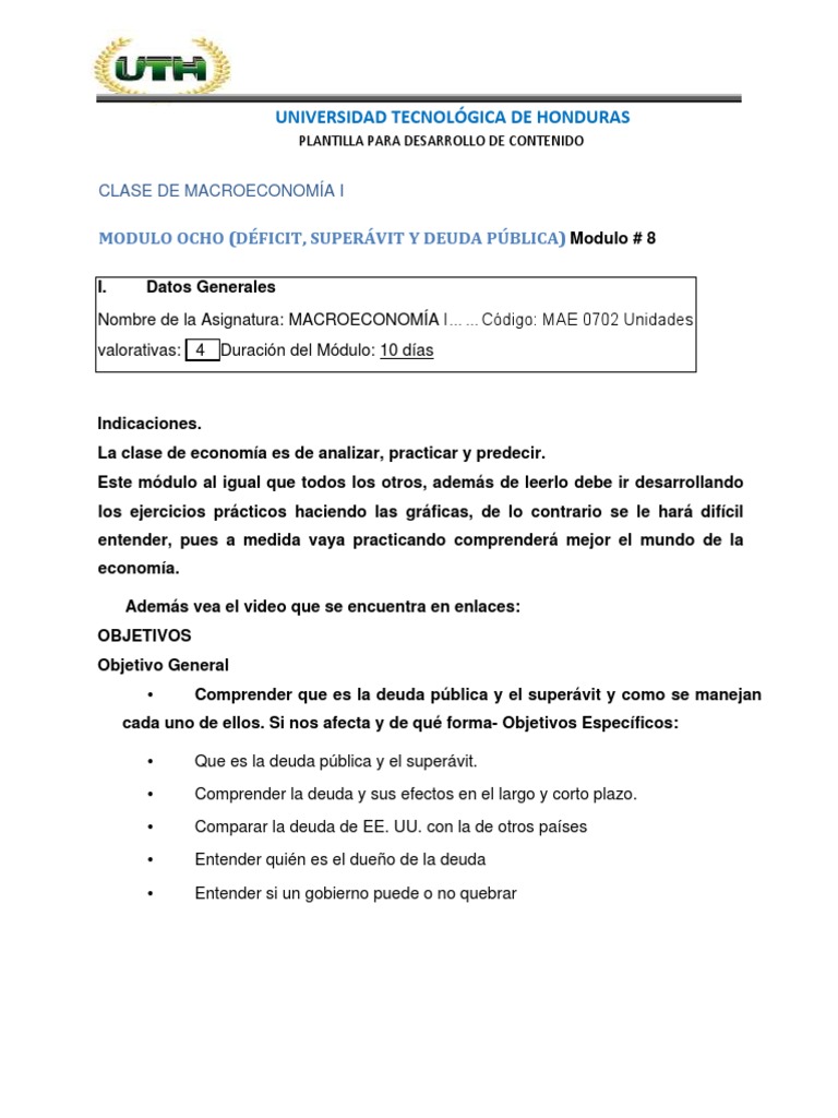 Déficit y Superávit Presupuestario | PDF | Deuda gubernamental | La ...