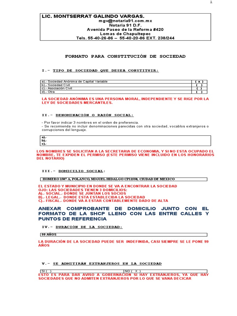 MACHOTE PARA CONSTITUR EMPRESA | PDF | Sociedad de responsabilidad ...