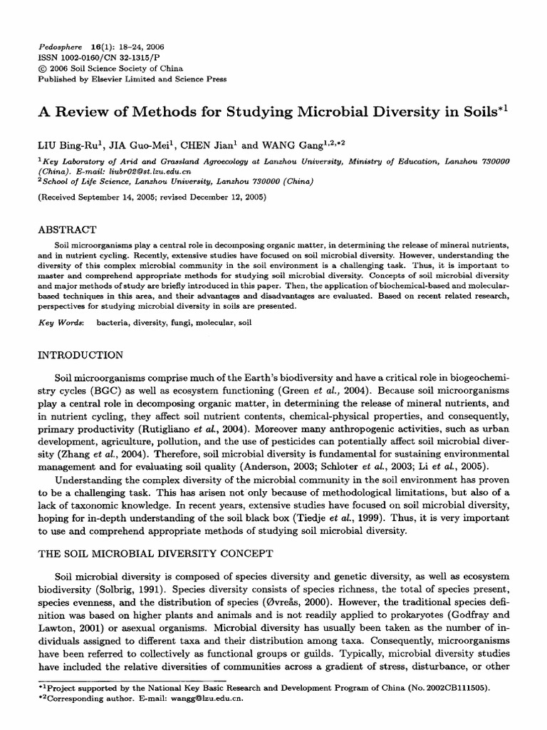 A Review of Methods Studying Diversity Soils ': Microbial in | PDF | Polymerase Chain Reaction ...