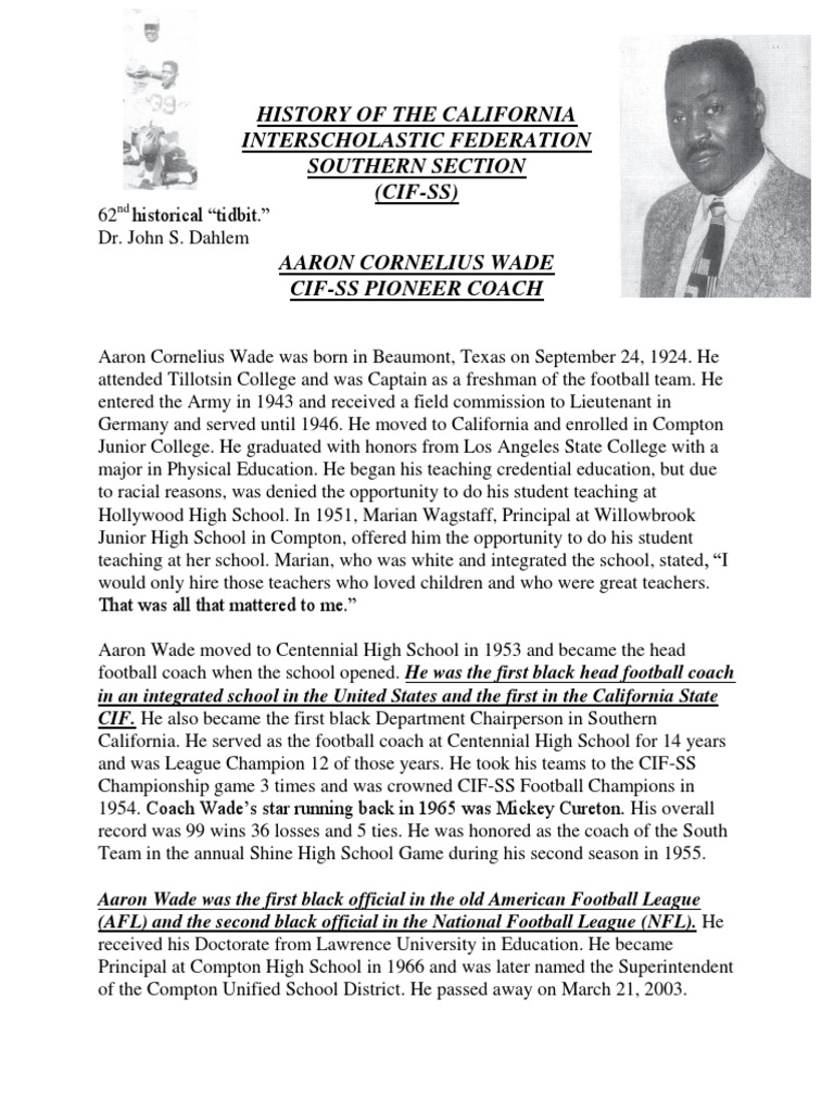 CIFSS History 62 Aaron Wade | PDF