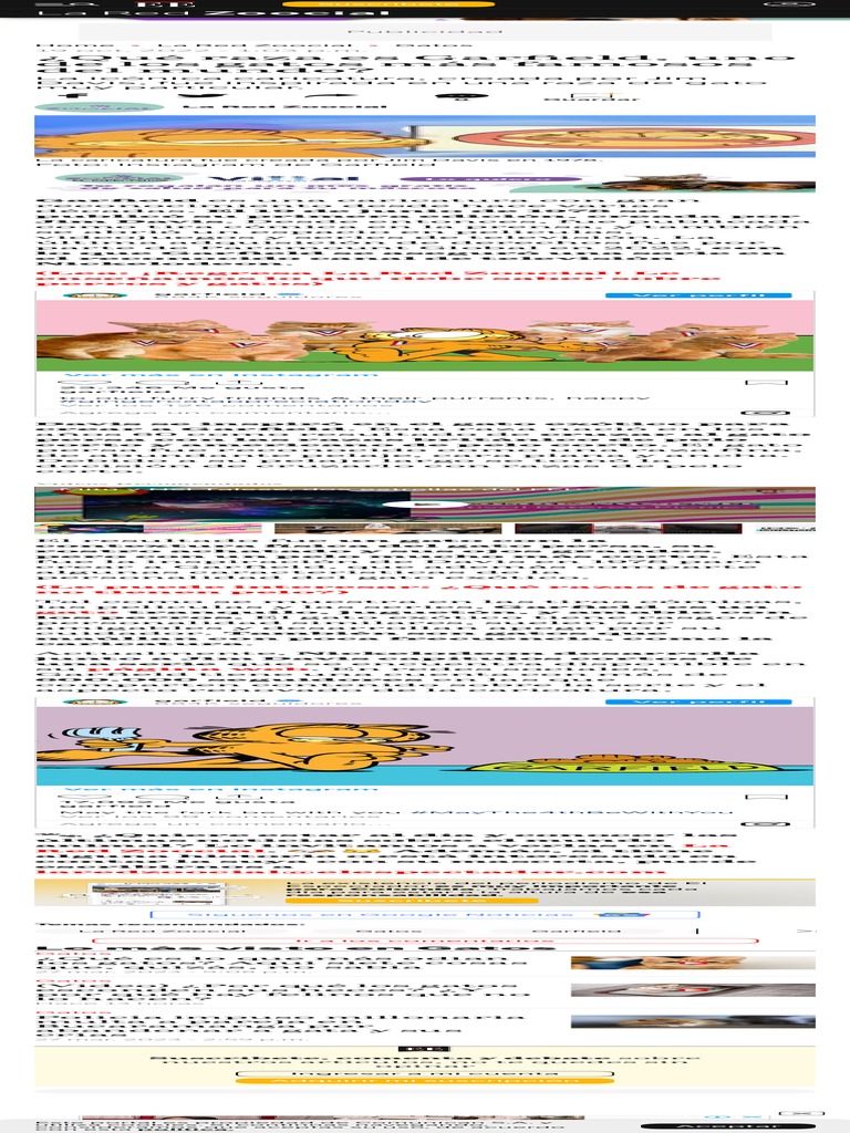 ¿Qué Raza de Gato Es Garfield Caricatura de Jim Davis Noticias Hoy EL ...