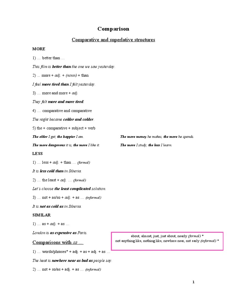Comparison | PDF | Linguistics | Languages