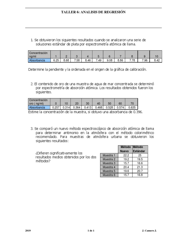 Taller 6 Analisis de Regresion | PDF
