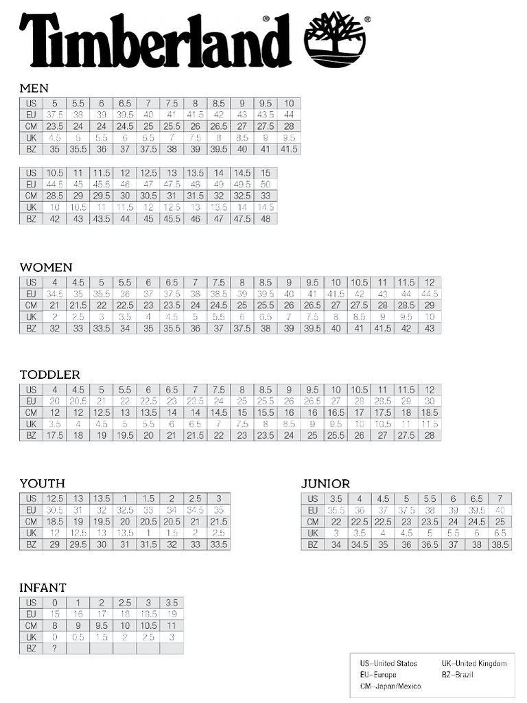 Eng Timberland Size Footwear | PDF