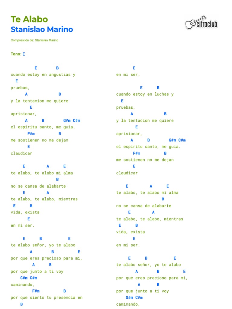 Alabaza Te Alabo | PDF