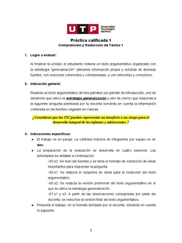 GC - N01I - PC1Consigna - 22C1M FINAL | PDF | Acoso cibernético | Tecnología de información y ...