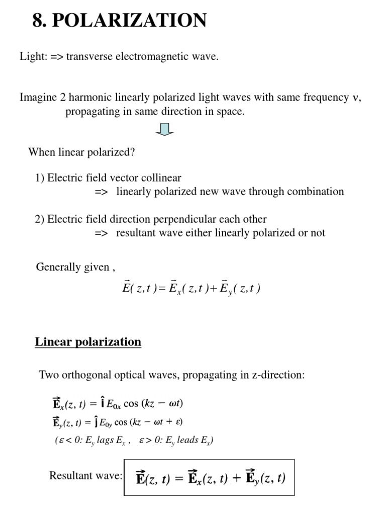 Hecht - Chapter 8 | PDF | Polarization (Waves) | Liquid Crystal