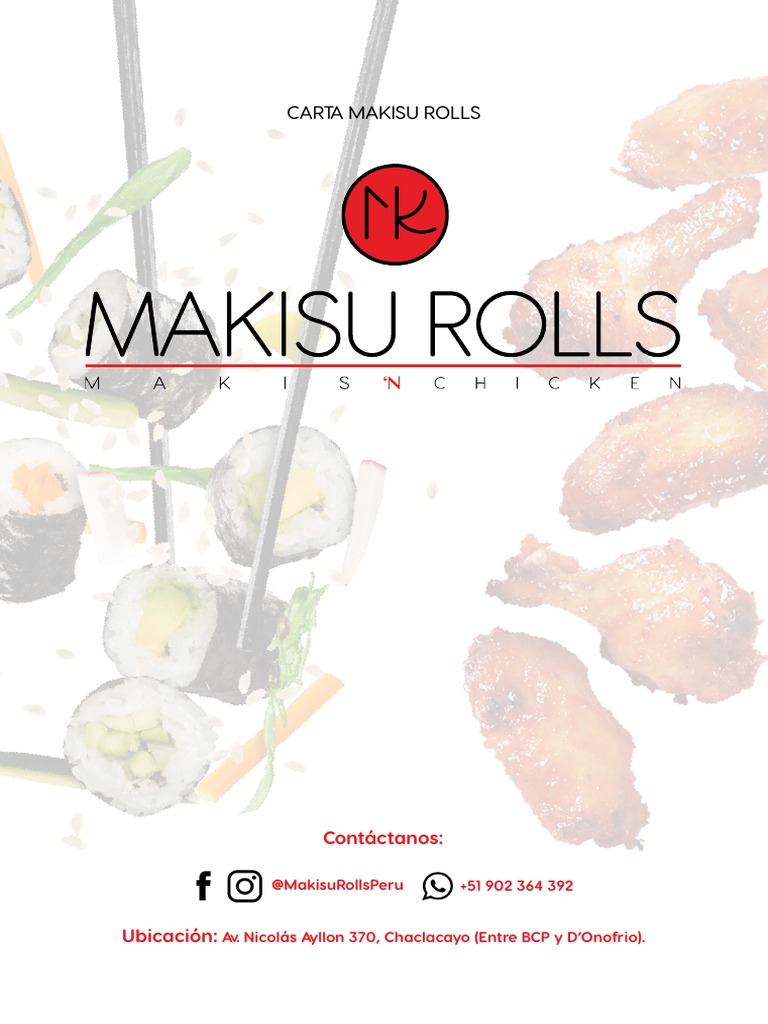 Carta Makisu Rolls | PDF | Salsa | Queso