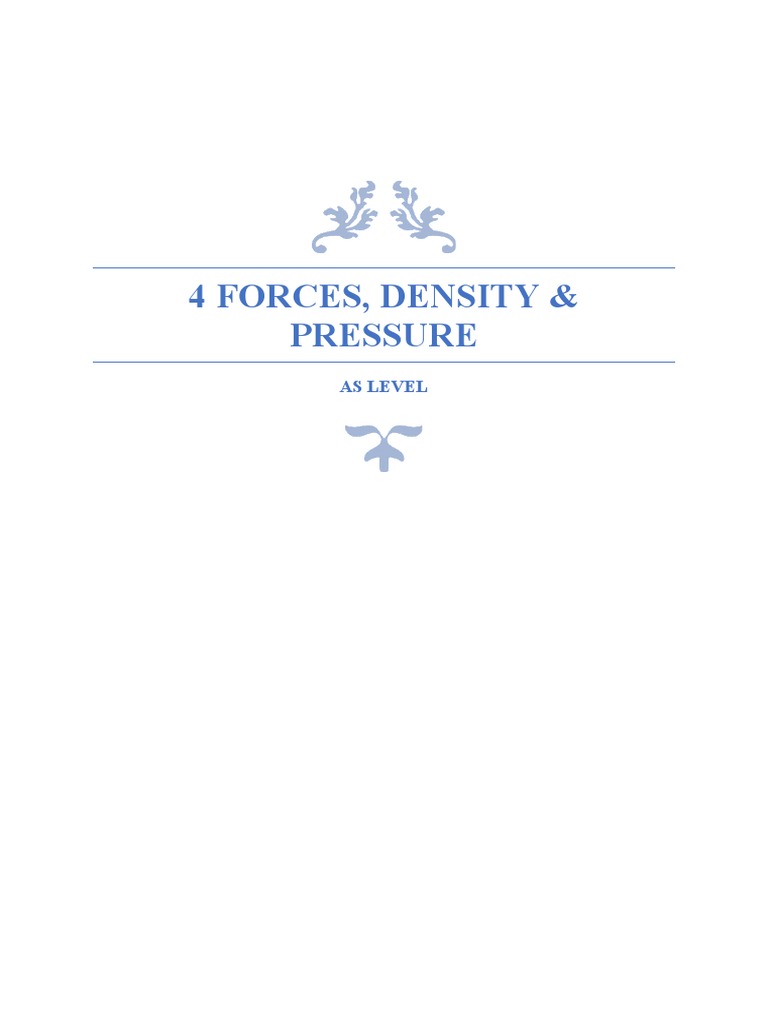 4 Forces, Density & Pressure | PDF | Buoyancy | Center Of Mass