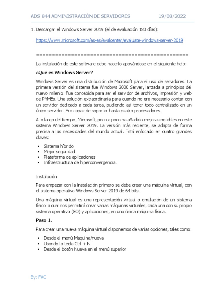 Windows Server 2019 | PDF | Microsoft Windows | Servidor (Computación)