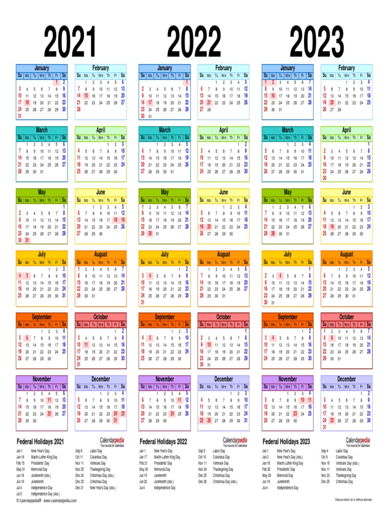 three-year-calendar-2021-2022-2023-landscape-in-color | PDF