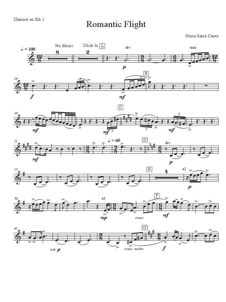 Romantic Flight: Clarinet en Sib 2 | PDF
