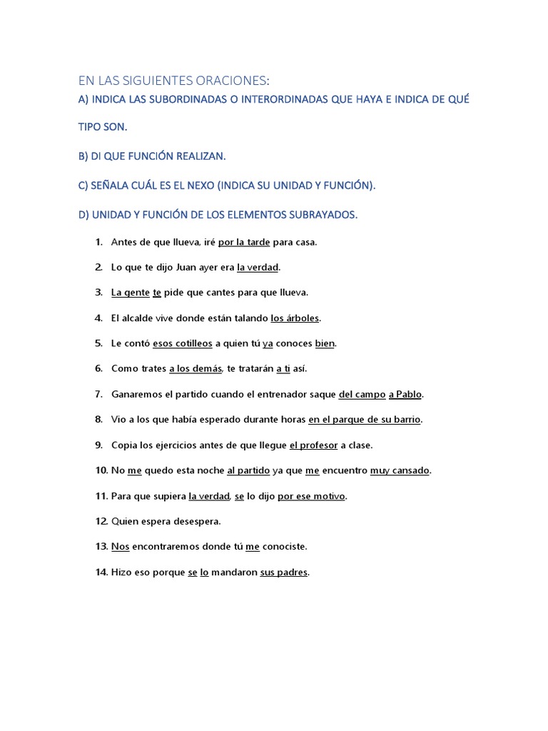 Ej Sub Adj Sust Adv Unidad y Funcion | PDF