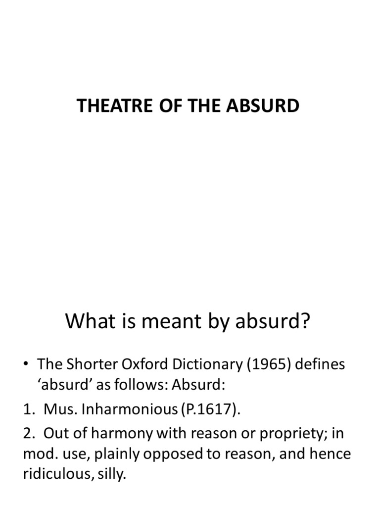 Theatre of The Absurd | PDF | Existentialism | Philosophical Theories