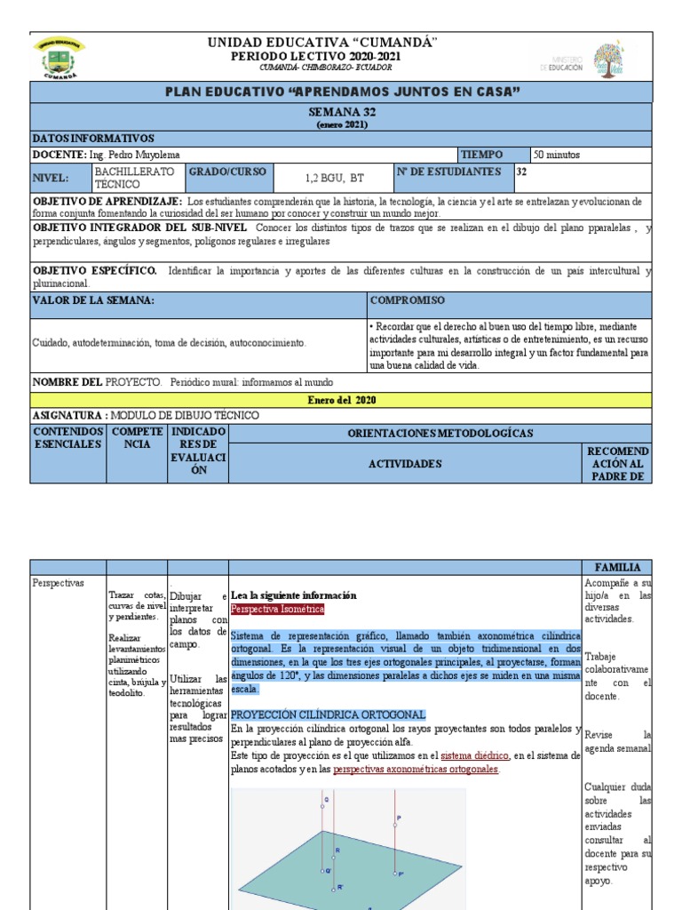 Semana 32 Modulo de Dibujo Tecnico R5 | PDF | Perspectiva (Gráfica ...