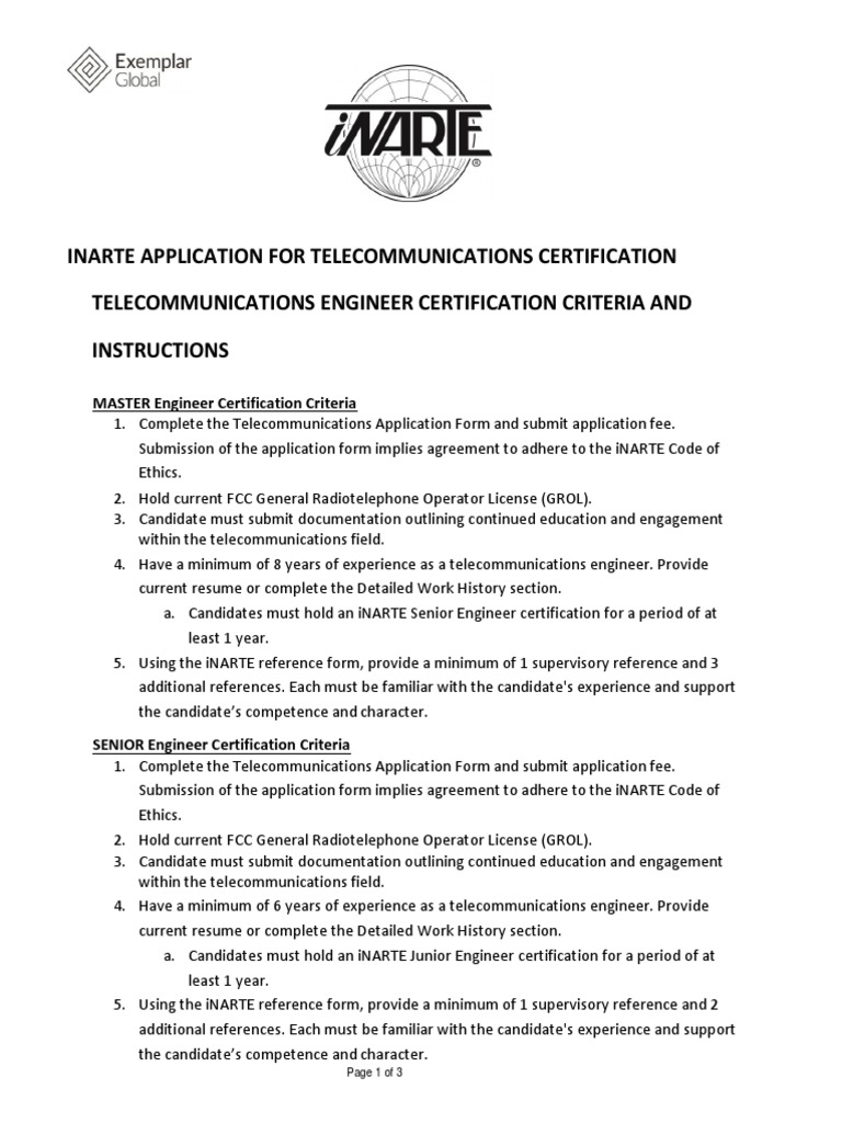 Telecommunications Certification and Upgrade Requirements | PDF | Engineer