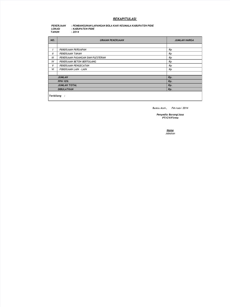 Dokumen - Tips - 2 Rab Pembangunan Lapangan Bola Kaki | PDF