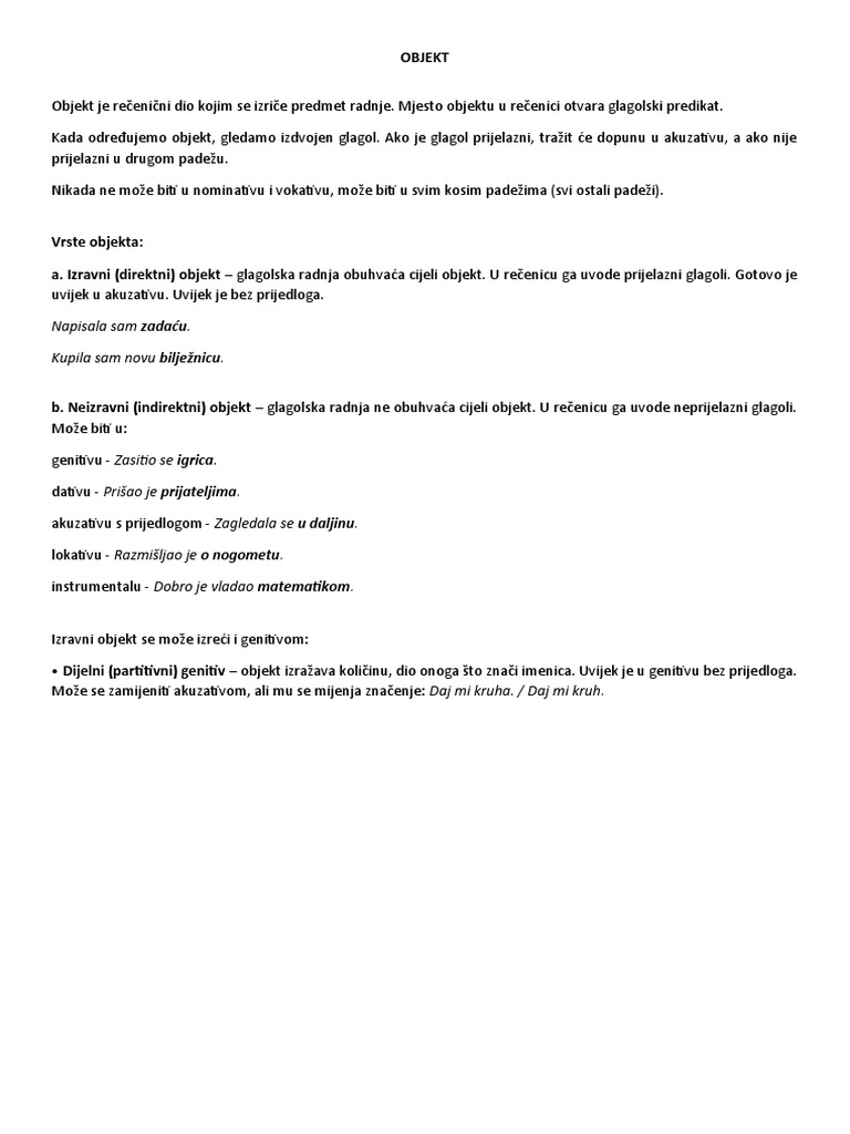 Objekt - Priložna Oznaka - Atribut I Apozicija | PDF