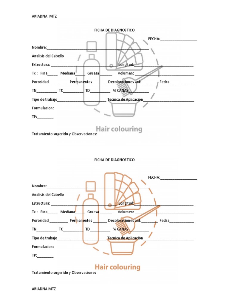 Ficha Diagnóstico Capilar | PDF