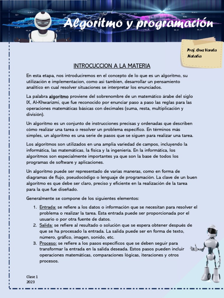 Algoritmo y Programacion-Introduccion | Descargar gratis PDF | Algoritmos | Programación de ...