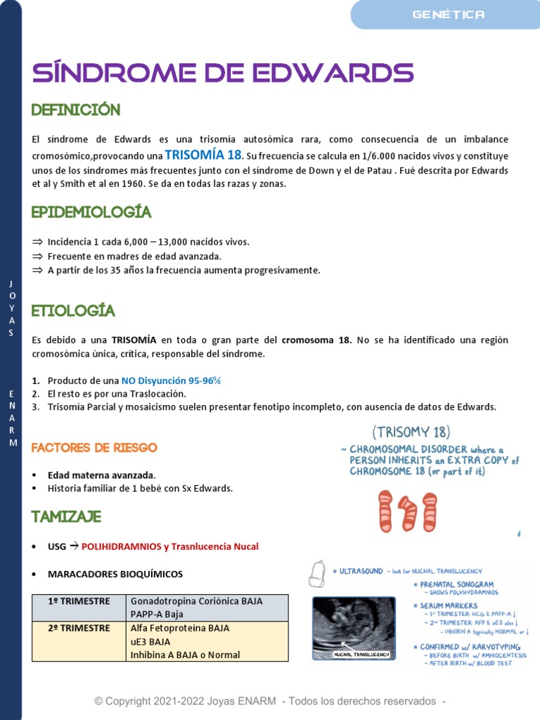 Síndrome de Edwards | PDF | Especialidades Medicas | Enfermedades y ...