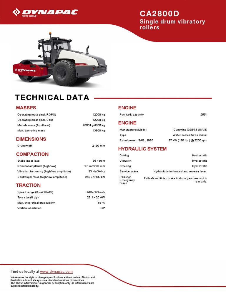 Dynapac Ca2800d En-20221209.095450 | PDF | Horsepower | Vehicles