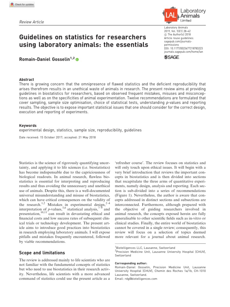 Lab Animals Review | PDF | P Value | Statistics
