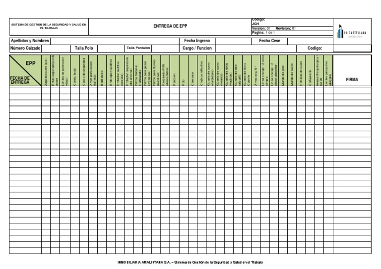 Formato de Entrega de Epp | PDF | Equipo | Seguridad y salud ocupacional