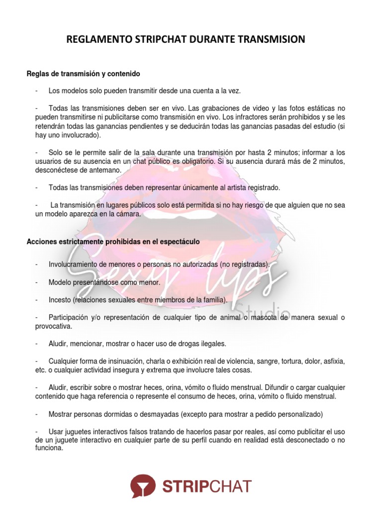 Reglamento Stripchat | PDF