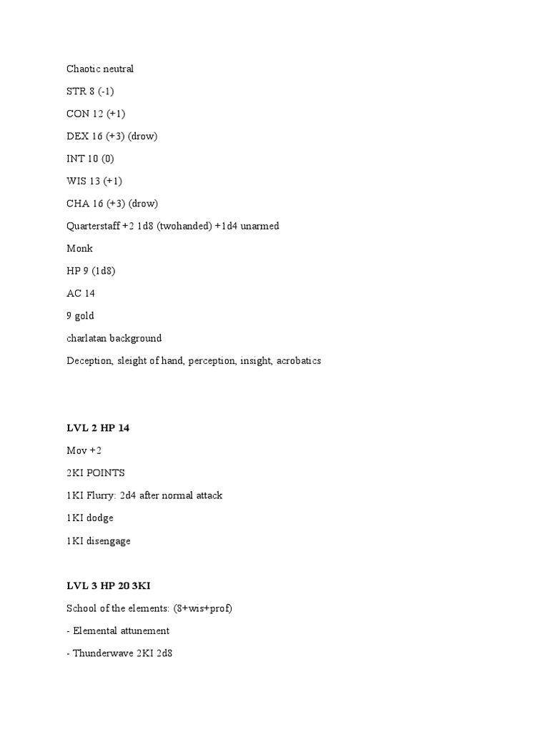 My Own Drow Monk | PDF