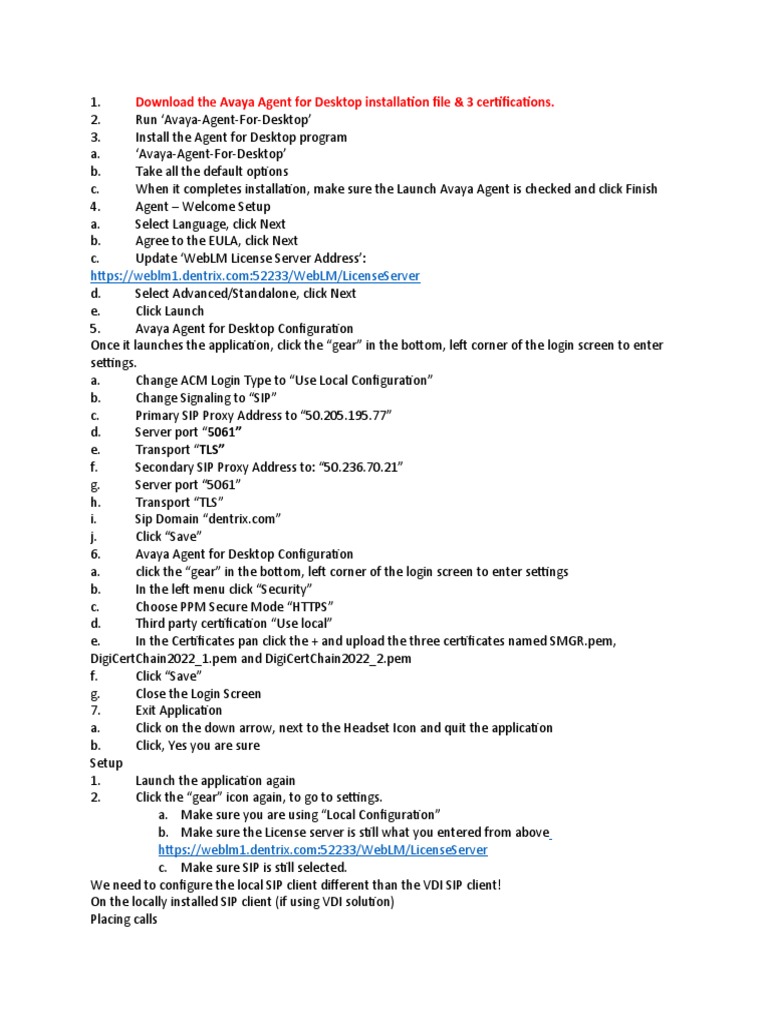 Avaya Agent for Desktop Installation Guide | PDF | Session Initiation ...
