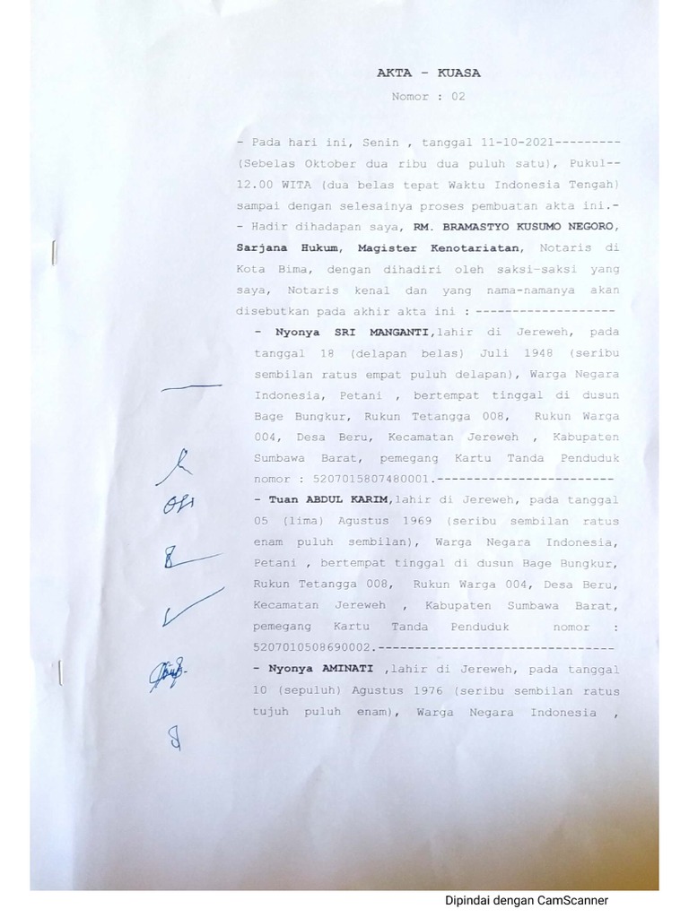 Contoh Akta Kuasa | PDF