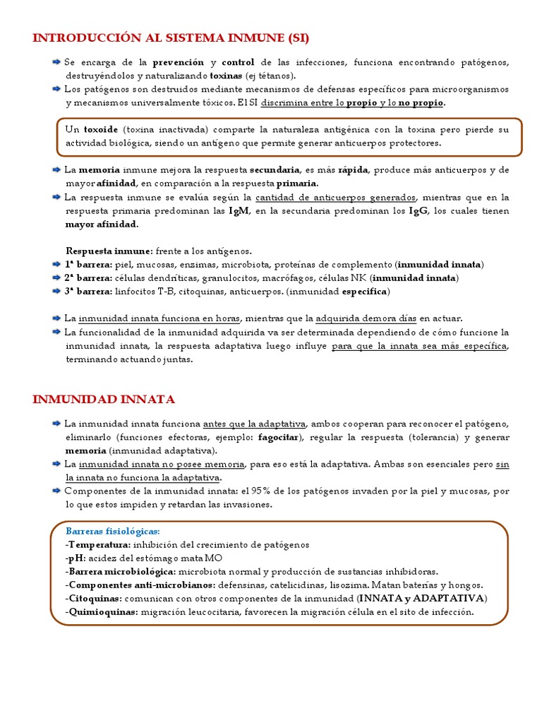 RESPUESTA INNATA (Resumen) | PDF | Sistema complementario | Sistema inmune