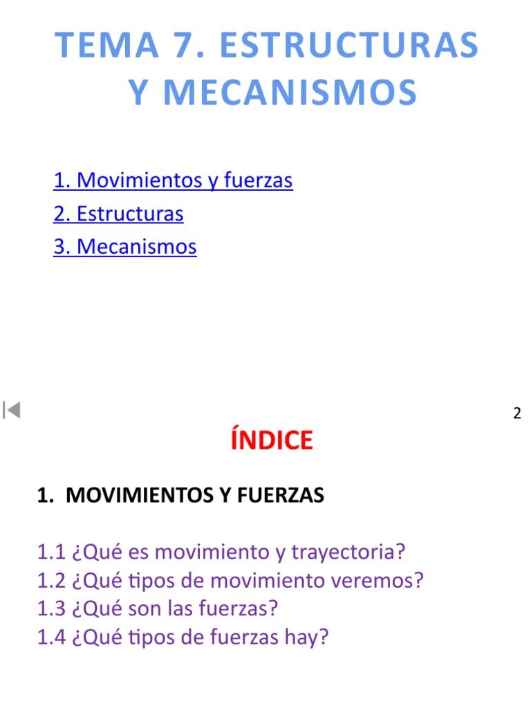 Tema 7 Estructuras y Mecanismos Alum | PDF | Engranaje | Palanca