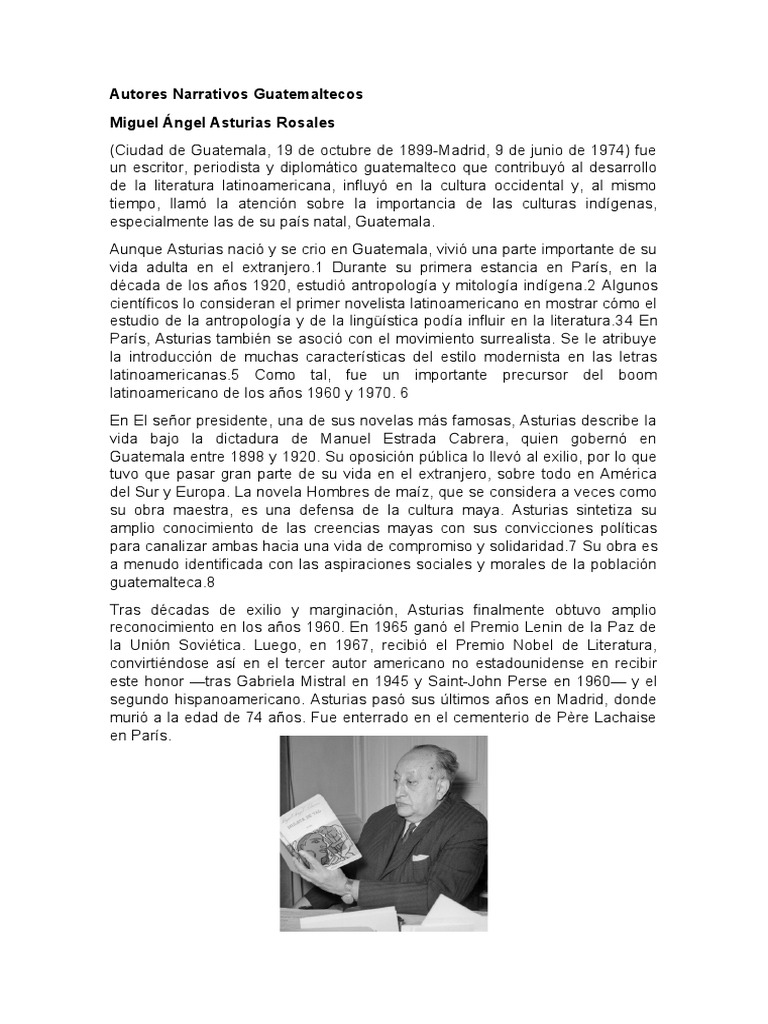 Autores Narrativos Guatemaltecos | PDF | Guatemala