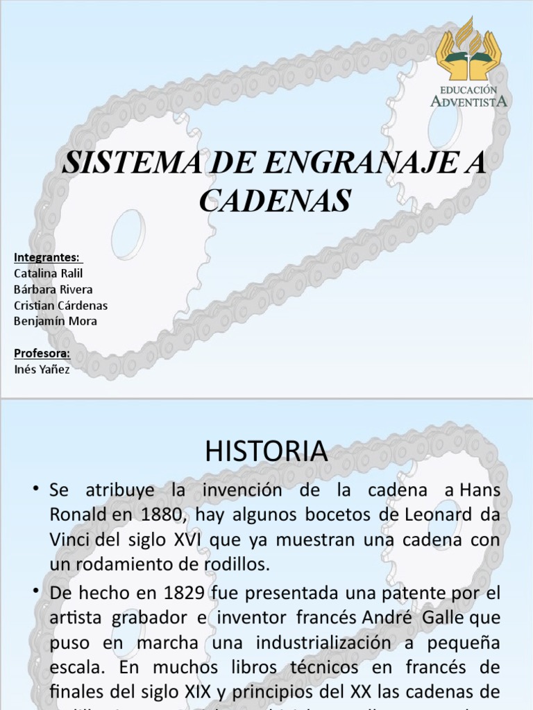 Sistema de Engranaje Con Cadenas | PDF | Engranaje | Máquinas