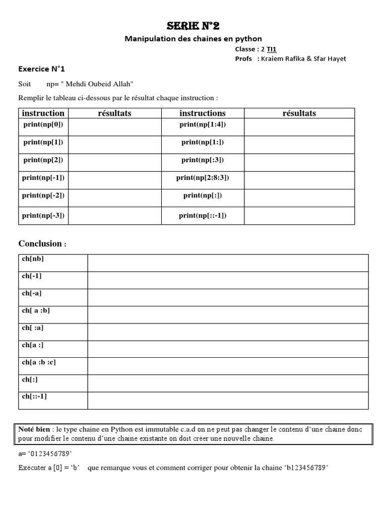 Serie2 Chaine | PDF | Méthodes et références pédagogiques | Ordinateurs