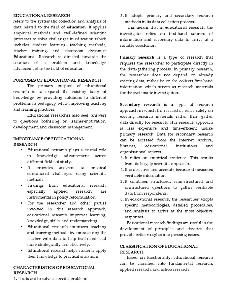 1.introduction To Educational Research | PDF | Experiment | Methodology