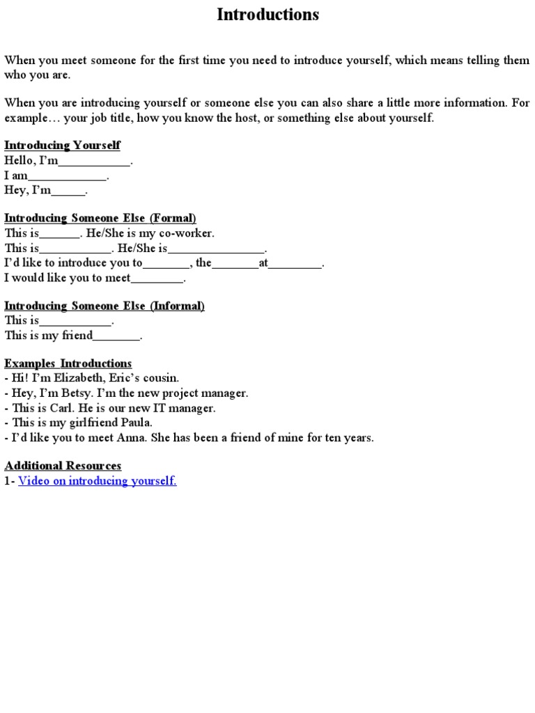 Effective Introduction Tips | PDF