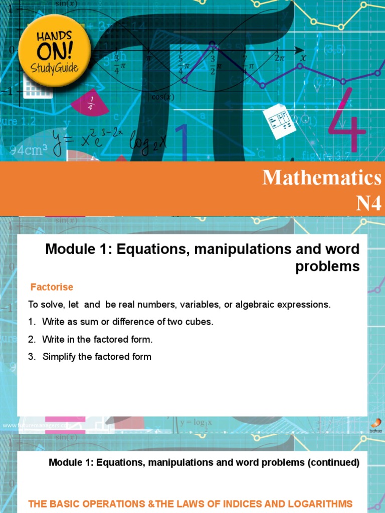N4 Mathematics Pdf Trigonometric Functions Integral