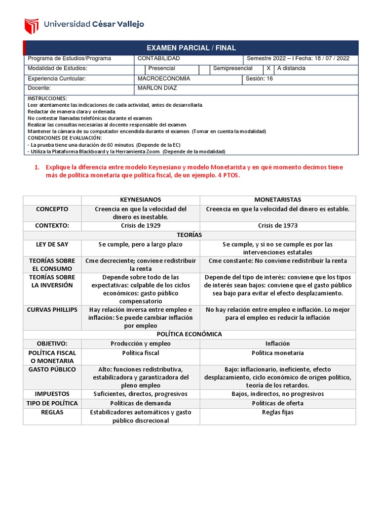 Examen Final CANESSA ALEGRE JOSE ANDRES | PDF | La política fiscal ...