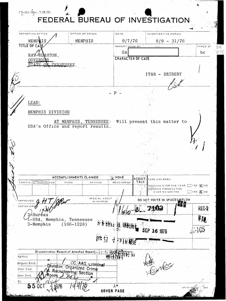 Ray Blanton FBI FOIA No. 1483477-000 Document 5 | PDF