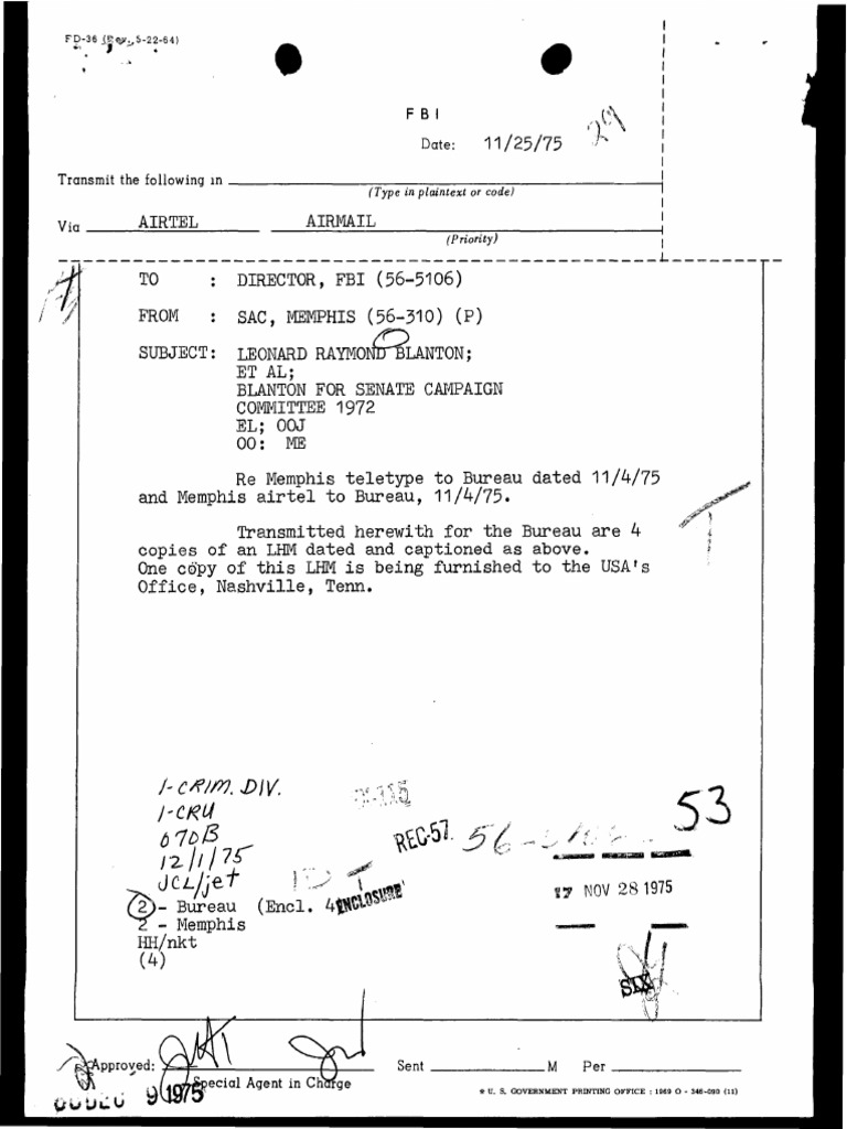 Ray Blanton FBI FOIA No. 1483477-000 Document 2 | PDF