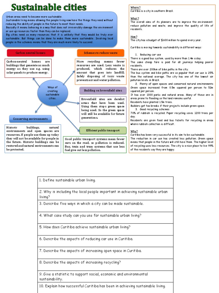 Curitiba Worksheet | PDF | Sustainability | Recycling