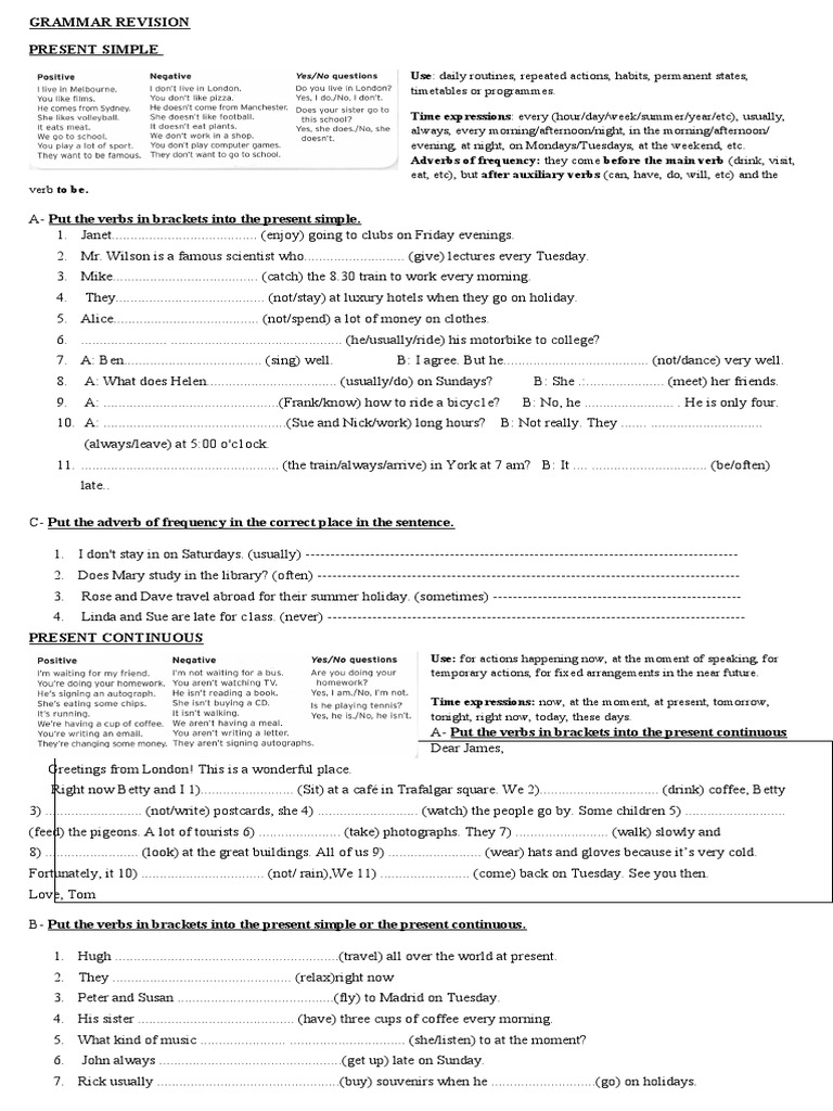 Presenting Key Grammar Concepts: A Guide to Using the Present Simple ...