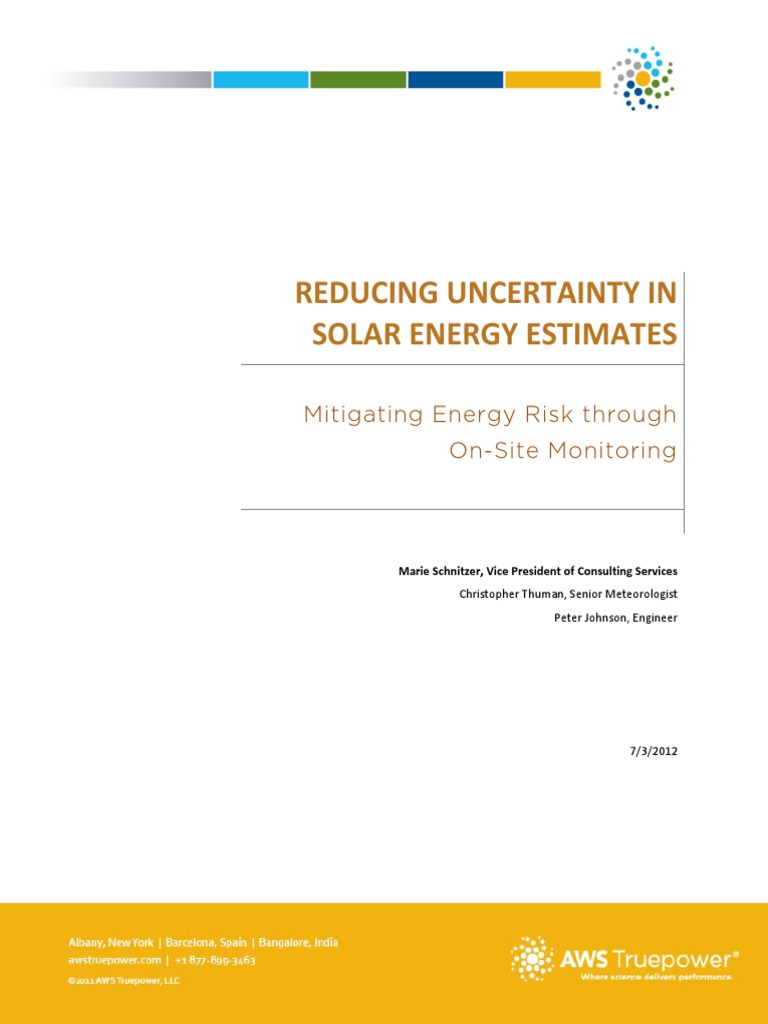 Reduce Solar Energy Uncertainty | PDF | Photovoltaics | Uncertainty